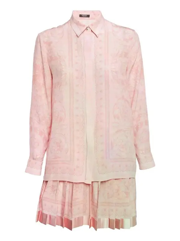 Versace Barocco-print Silk Suit - Pink