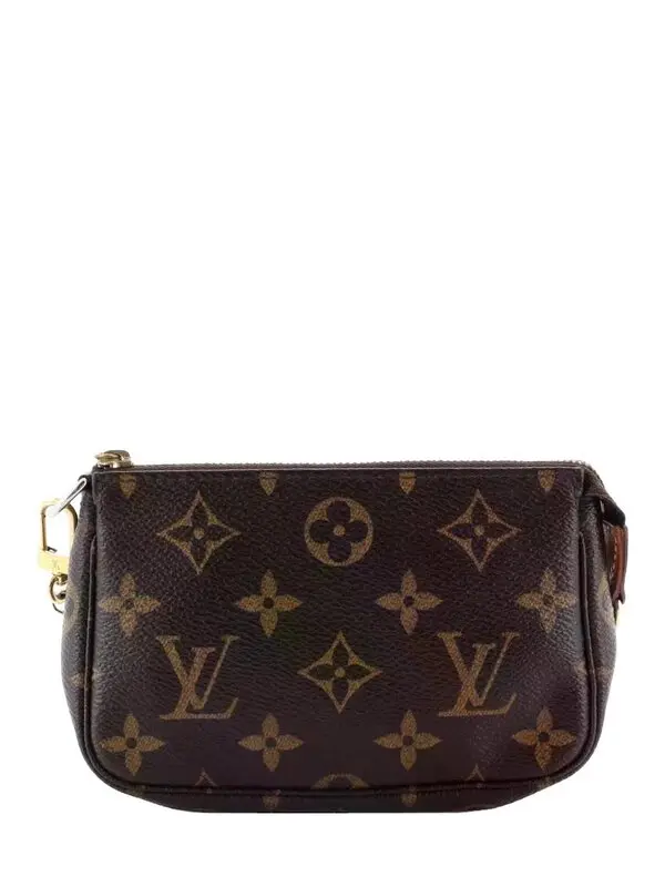 LOUIS VUITTON Monogram Canvas Pochette Accessoires Mini Clutch - Brown
