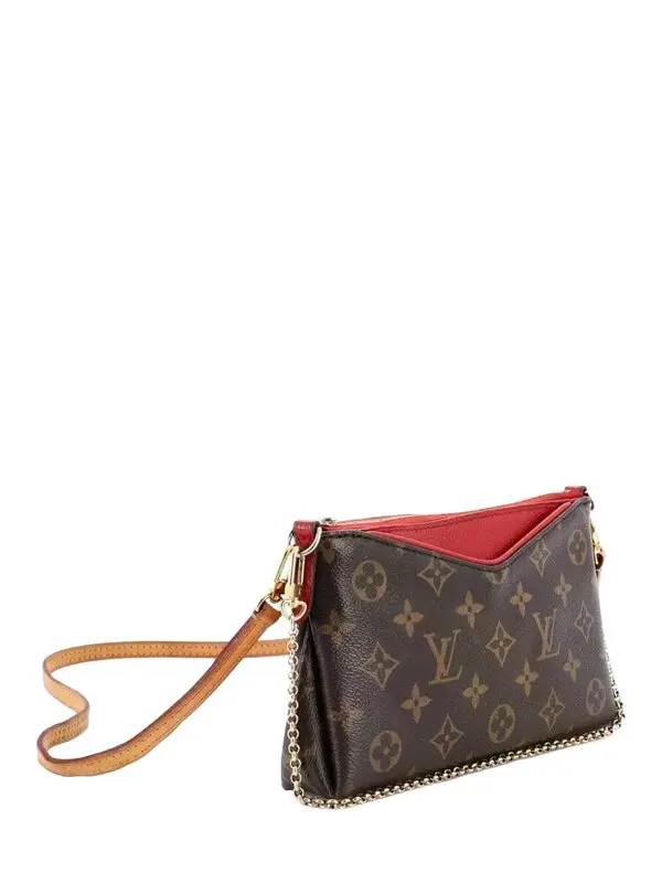 LOUIS VUITTON Pallas Monogram Canvas Clutch - Brown