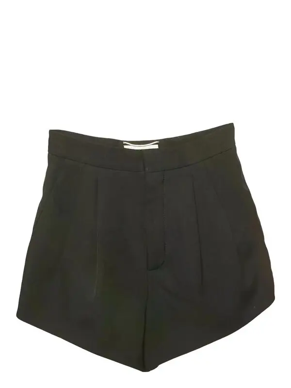 Saint Laurent Pleated-front Wool Shorts - Black