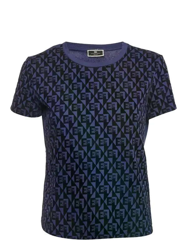 Elisabetta Franchi Monogram Pattern T-shirt - Blue
