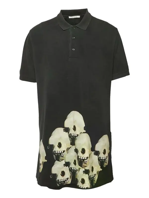 Givenchy Skull-print Polo Shirt - Black