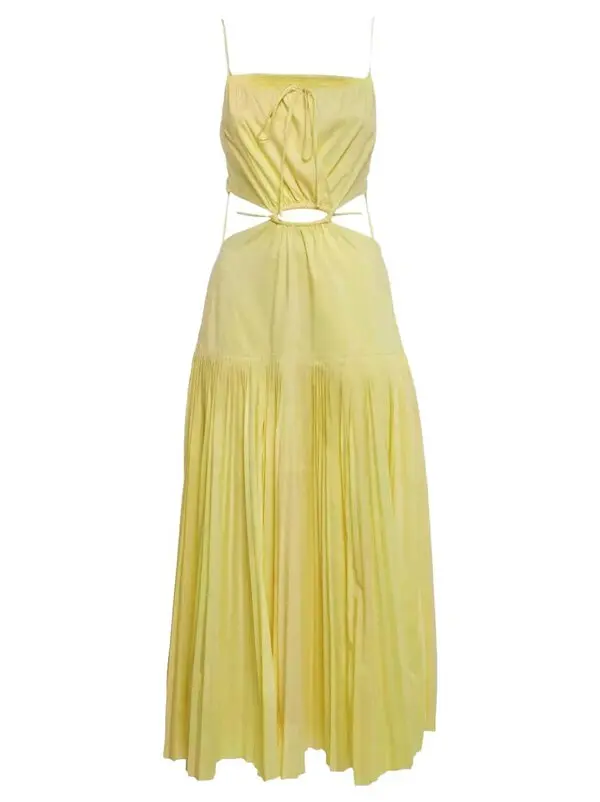 Simkhai Pleated Cut-out Dress - Yellow