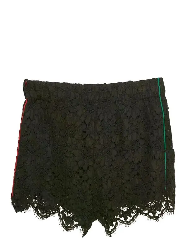 Gucci Lace Scalloped-trim Shorts - Black