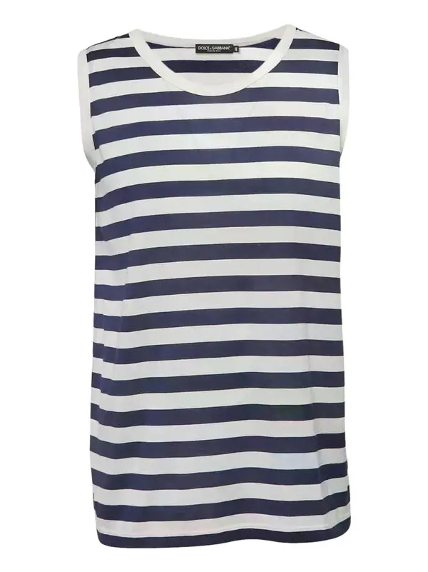 Dolce & Gabbana Striped Sleeveless Top - White