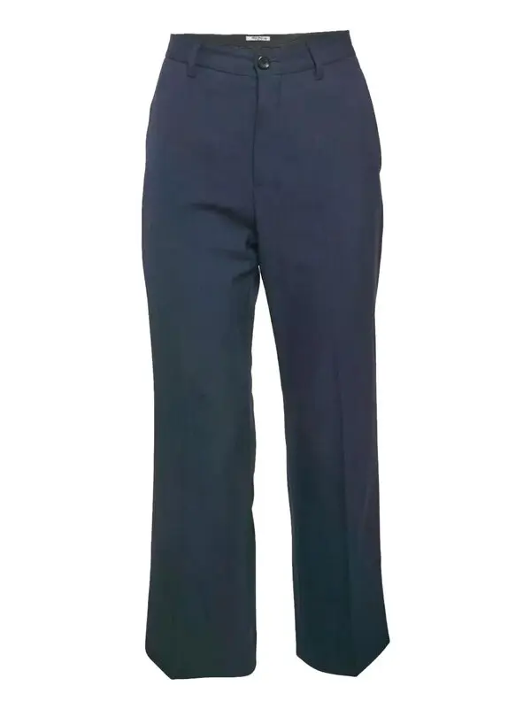 Miu Miu Wool-blend Waistband Trousers - Blue