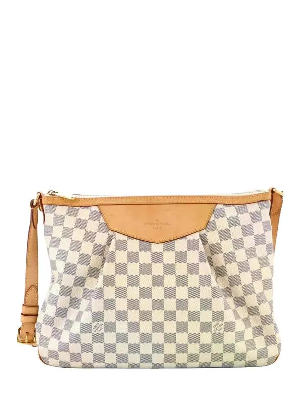 LOUIS VUITTON Siracusa Mm Damier Shoulder Bag - White