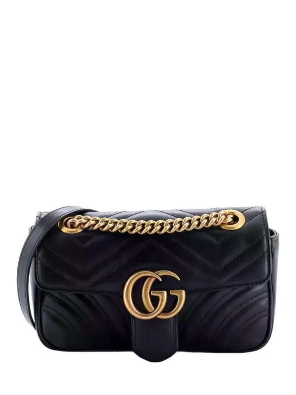 Gucci Gg Marmont Super Mini Crossbody Flap Bag - Black