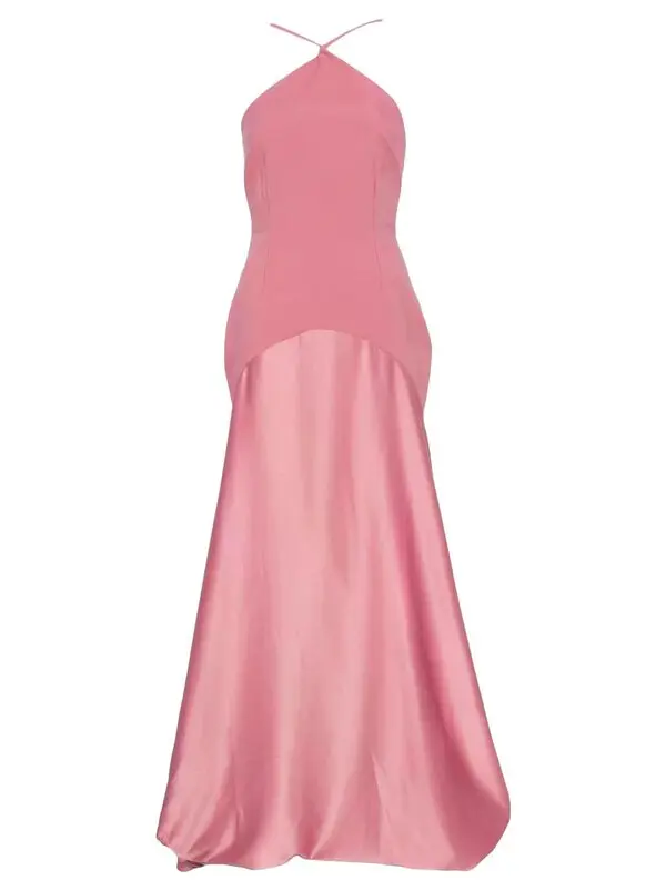 Solace London Florie Halterneck Panelled Gown - Pink