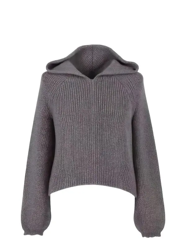 TWINSET Hooded Knit Sweater - Grey