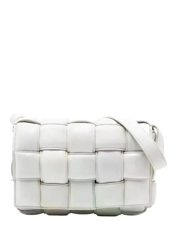 Bottega Veneta 2012-2025 Nappa Intrecciato Padded Cassette Crossbody Bag - White