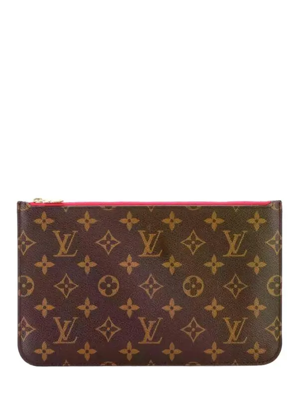 LOUIS VUITTON Neverfull Pochette Monogram Canvas Large Pouch - Brown