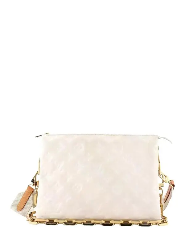 LOUIS VUITTON Coussin Pm Crossbody Bag Monogram Embossed Lambskin - White