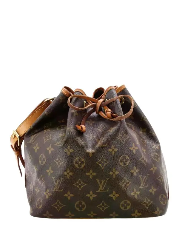 LOUIS VUITTON Petit Noe Handbag Monogram Canvas Bucket Bag - Brown