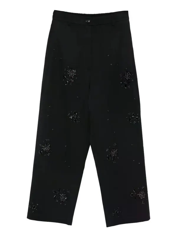 CORDERA Beaded-embellishment Trousers - Black