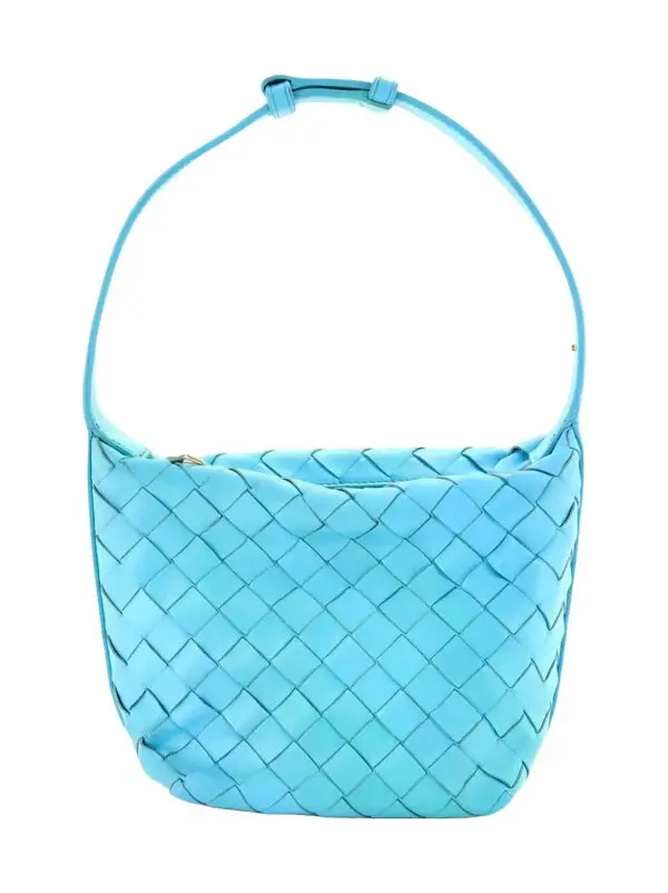 Bottega Veneta Wallace Shoulder Bag Intrecciato Nappa Candy Bucket Bag - Blue
