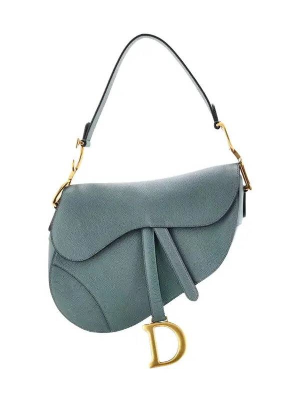 Dior Saddle Handbag Leather Medium Shoulder Bag - Green