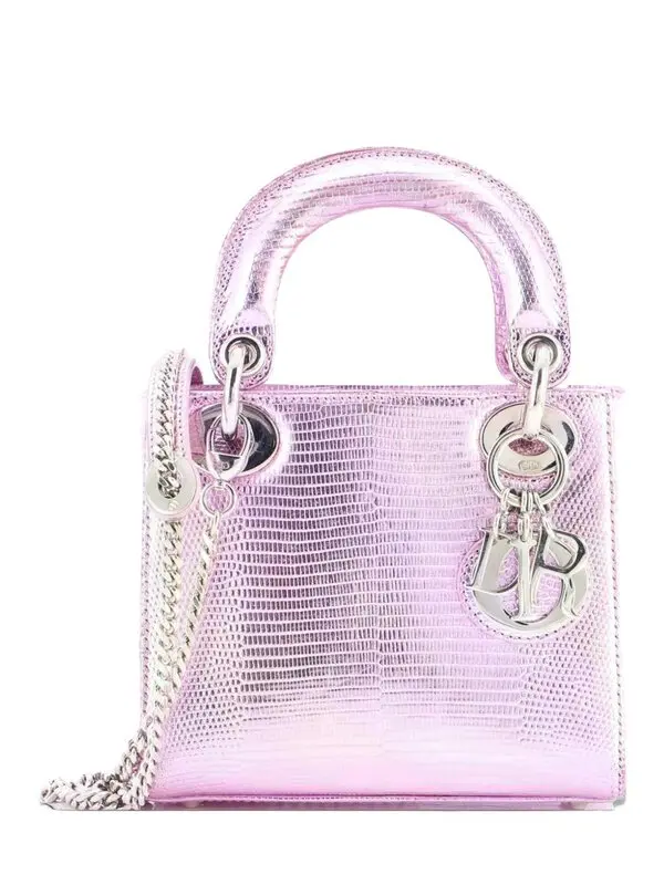 Dior Lady Lizard Mini Satchel - Pink