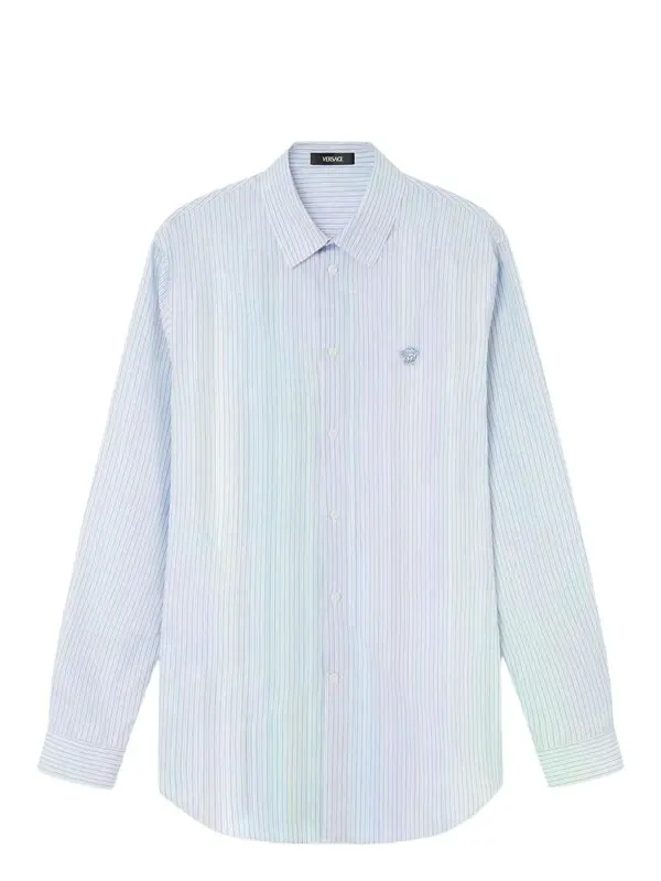 Versace Striped Cotton Shirt - Blue