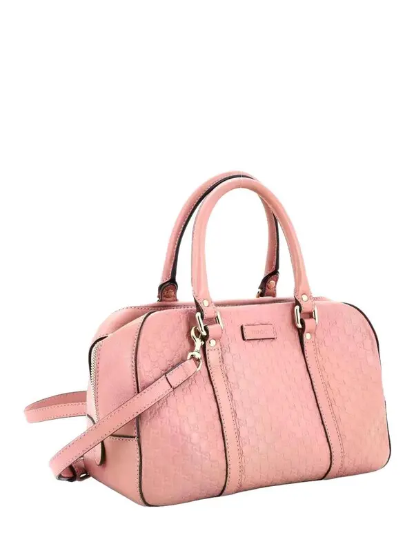 Gucci Convertible Top Handle Crossbody Satchel Microssima Leather Medium - Pink