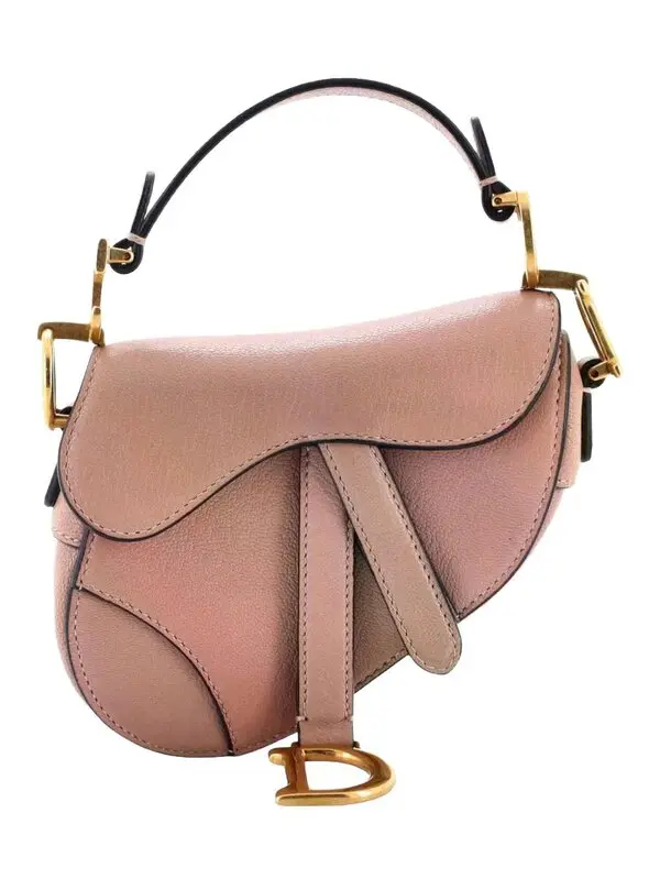 Dior Saddle Handbag Leather Micro Satchel - Neutrals