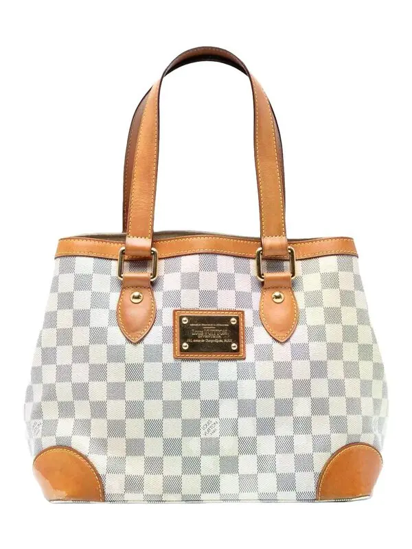 LOUIS VUITTON 2009 Damier Azur Hampstead Pm Tote - White