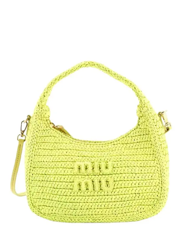 Miu Miu Wander Crochet Mini Hobo Bag - Green