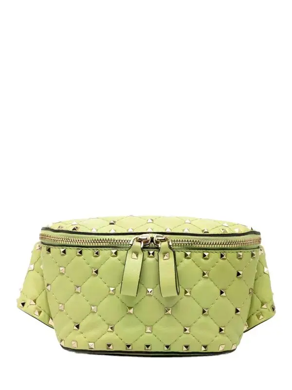 Valentino Garavani 2000-2017 Nappa Rockstud Spike Belt Bag - Green