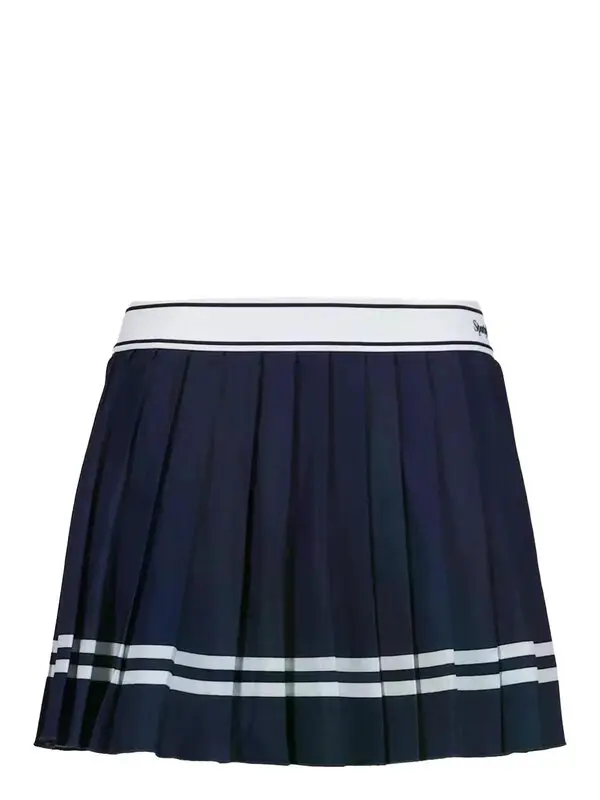 SPORTY & RICH Pleated Striped Skirt - Blue
