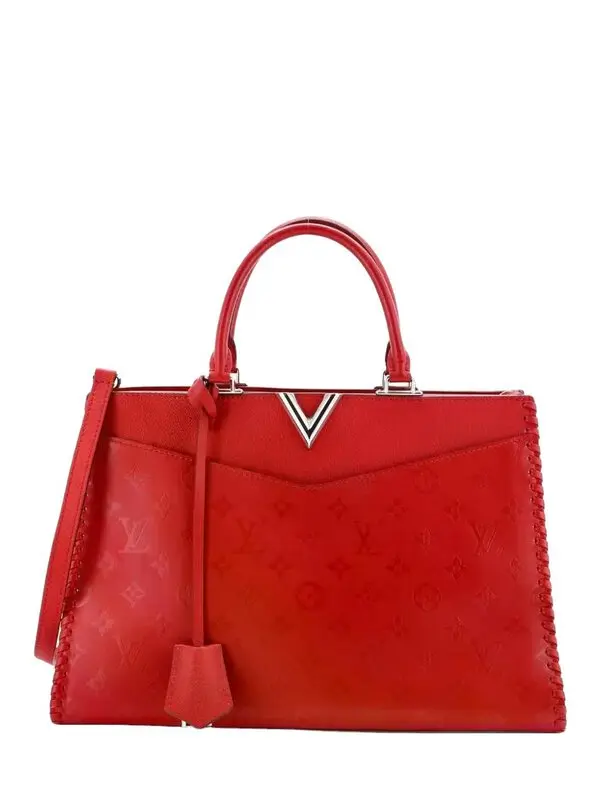 LOUIS VUITTON Monogram Leather Very Zipped Tote - Red