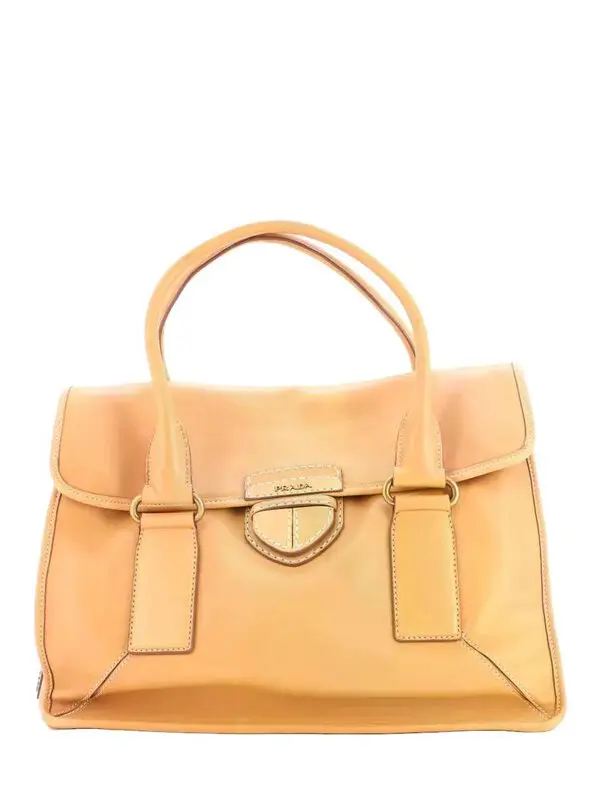 Prada Leather Large Tote Bag - Neutrals