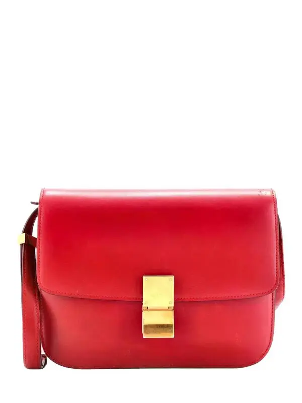 Celine Classic Box Medium Crossbody Bag Smooth Leather - Red