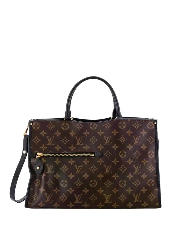 LOUIS VUITTON Popincourt Nm Handbag Monogram Canvas With Leather Mm Satchel - Brown