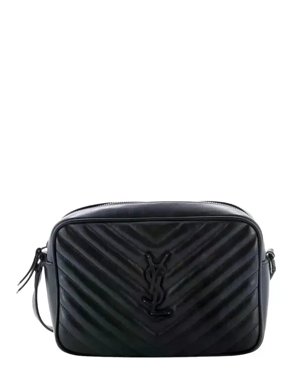 Saint Laurent Lou Camera Bag Matelasse Chevron Leather Small - Black