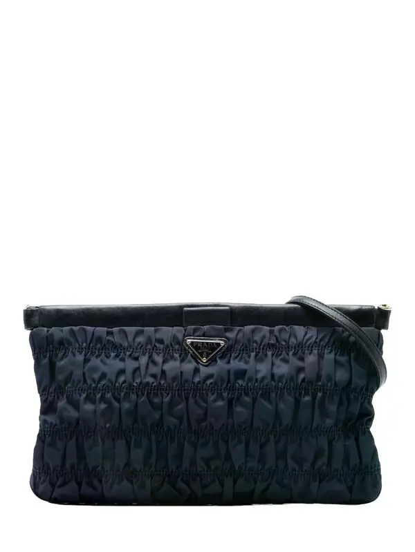 Prada Tessuto Gaufre Crossbody Bag - Blue
