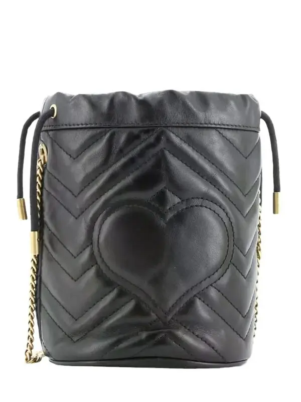 Gucci Gg Marmont Matelassé Leather Mini Bucket Bag - Black