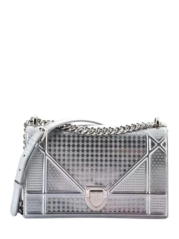 Dior Diorama Flap Bag Cannage Embossed Calfskin Medium - Silver