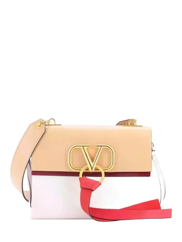 Valentino Garavani Vring Leather Shoulder Bag - Neutrals