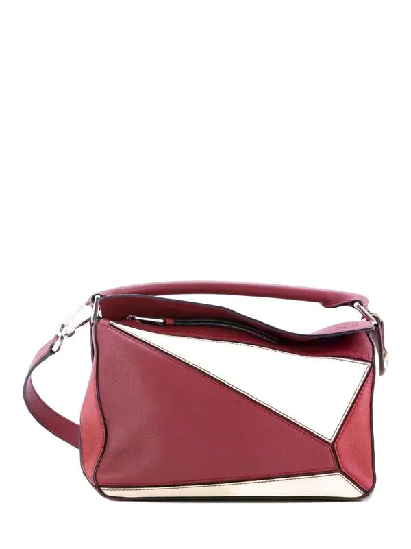Loewe Puzzle Leather Small Satchel - Red