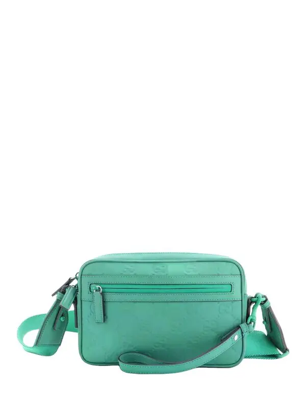 Gucci Gg Rubber Effect Leather Small Crossbody Bag - Green