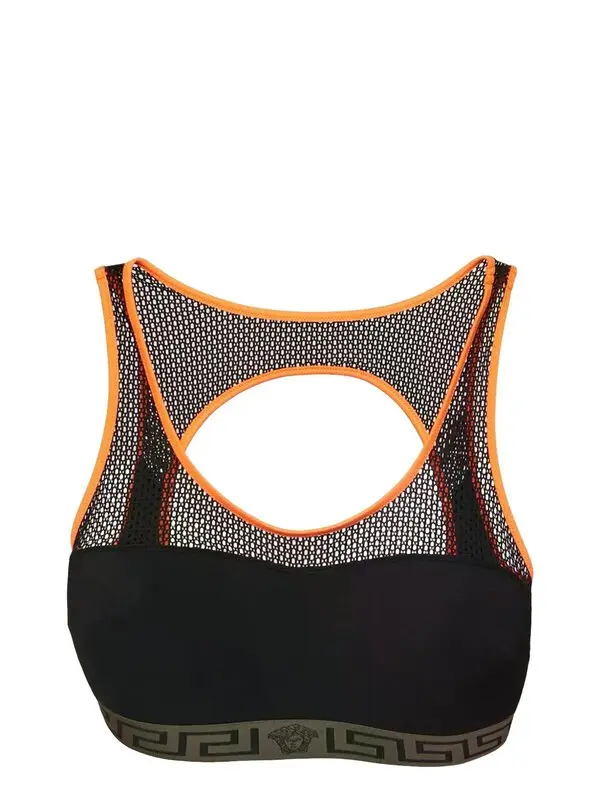 Versace Mesh-insert Cropped Top - Black