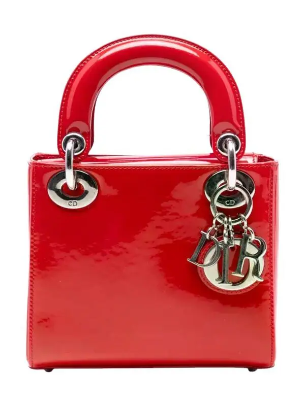 Dior 2015 Mini Patent Lady Satchel - Red