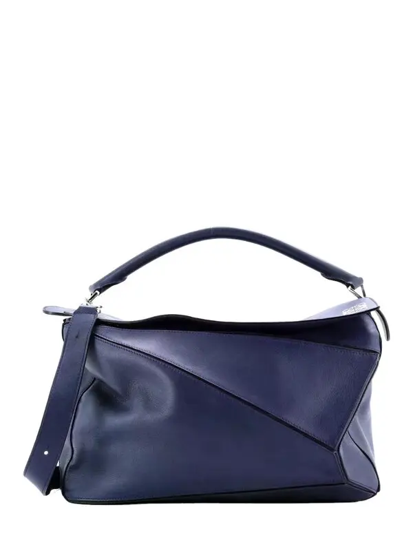Loewe Puzzle Leather Large Satchel - Blue
