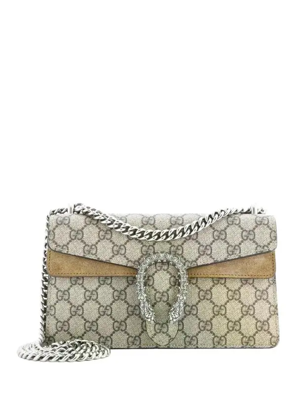 Gucci Dionysus Gg Coated Canvas Small Shoulder Bag With Crystal Embellished Metal - Brown