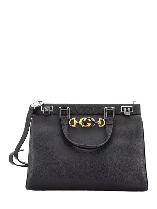 Gucci Zumi Medium Leather Satchel - Black