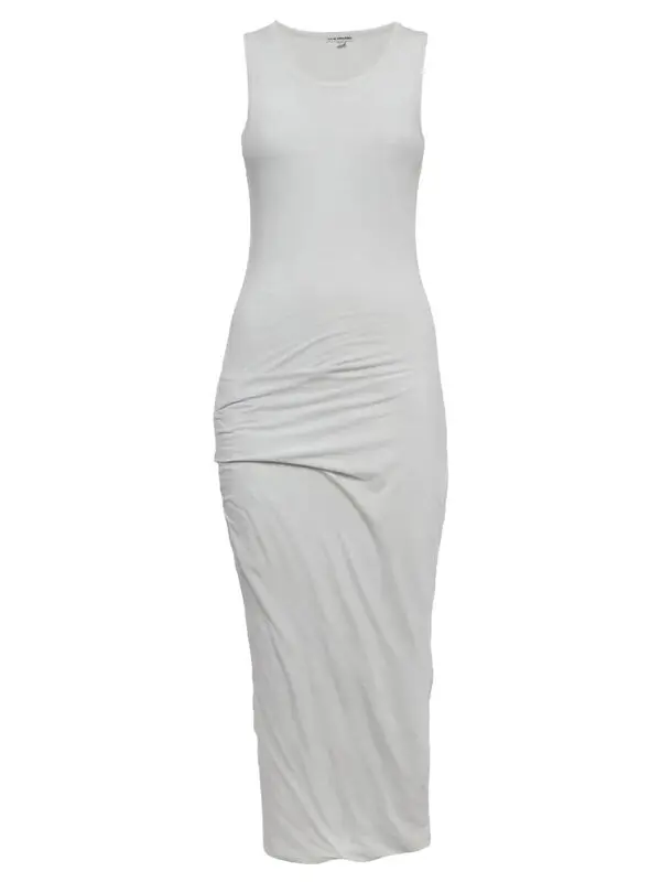 JAMES PERSE Jersey Ruched Midi Dress - White