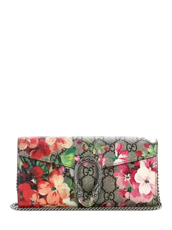 Gucci Dionysus Blooms Print Chain Wallet - Brown