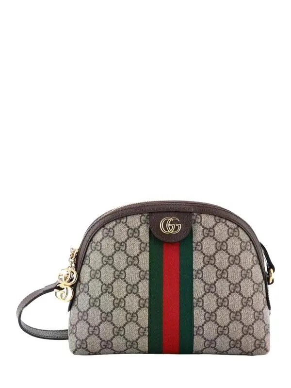 Gucci Ophidia Dome Gg Coated Canvas Small Shoulder Bag - Brown
