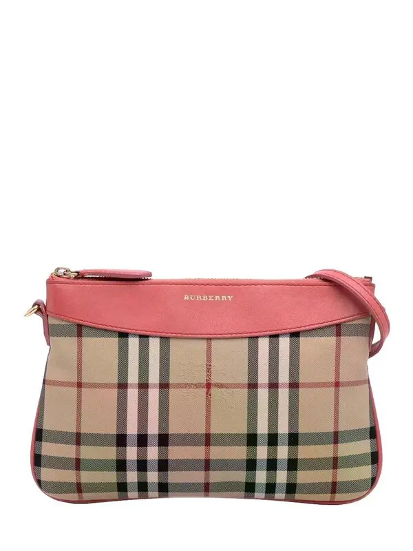 Burberry Haymarket Check Peyton Crossbody Bag - Brown