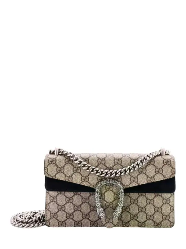 Gucci Dionysus Gg Coated Canvas Small Shoulder Bag With Crystal Embellished Metal - Brown